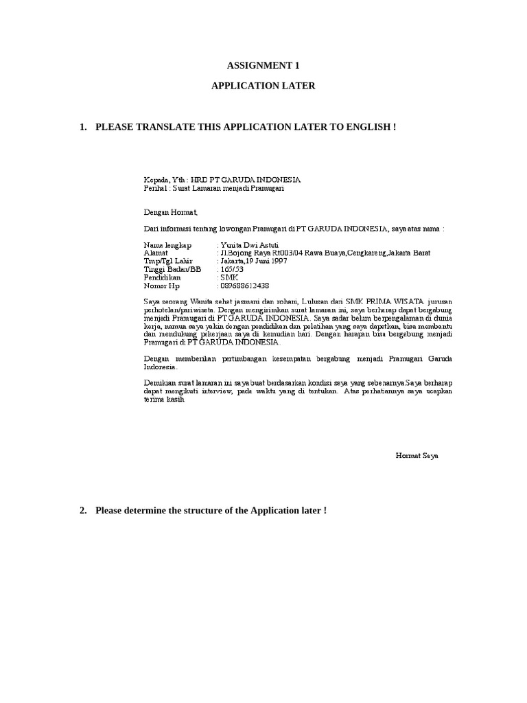 Assignment 1 Application Later | PDF