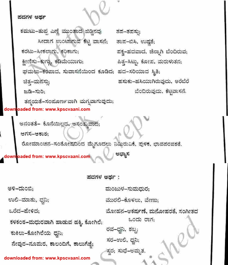 kpscvaani- ಪದಗಳ ಅರಥ | PDF