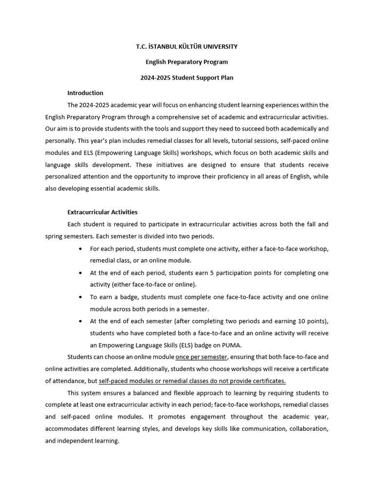 2024-2025 Student Support Details | PDF | Creative Writing | Improvisation
