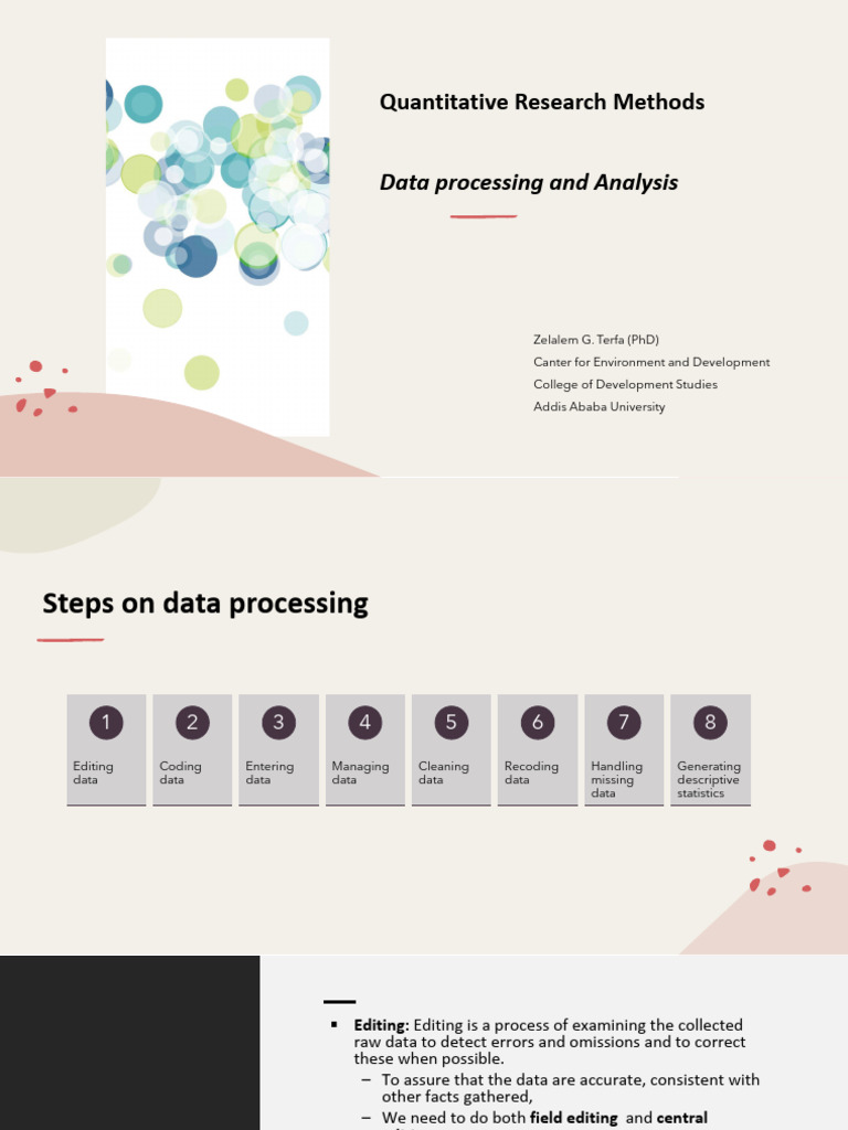 Quantitative Research Methods_Data processing and Analysis | PDF ...