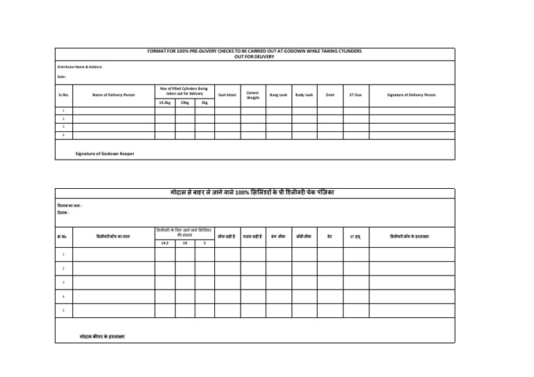 Format of Gass STOCK | PDF