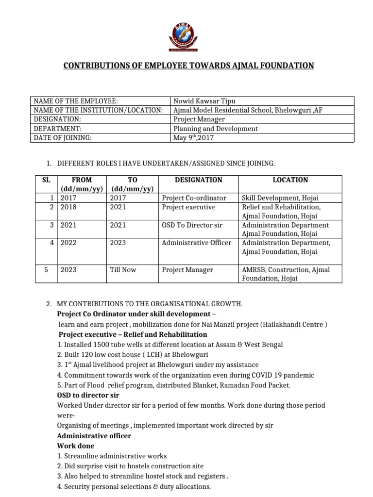 Employee Contribution | PDF
