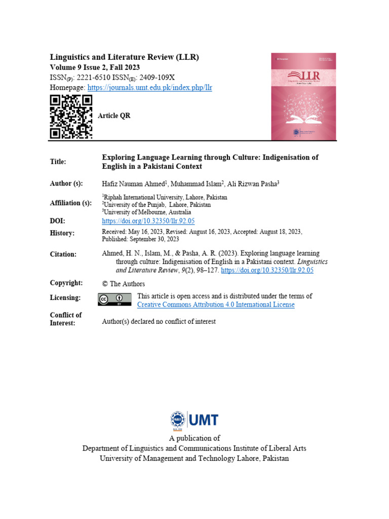 Exploring Language Learning Through Culture Indige | PDF | English ...