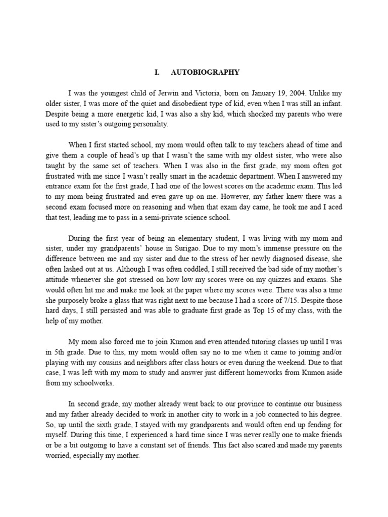 Autobiography | PDF | Interpersonal Relationships | Social Psychology