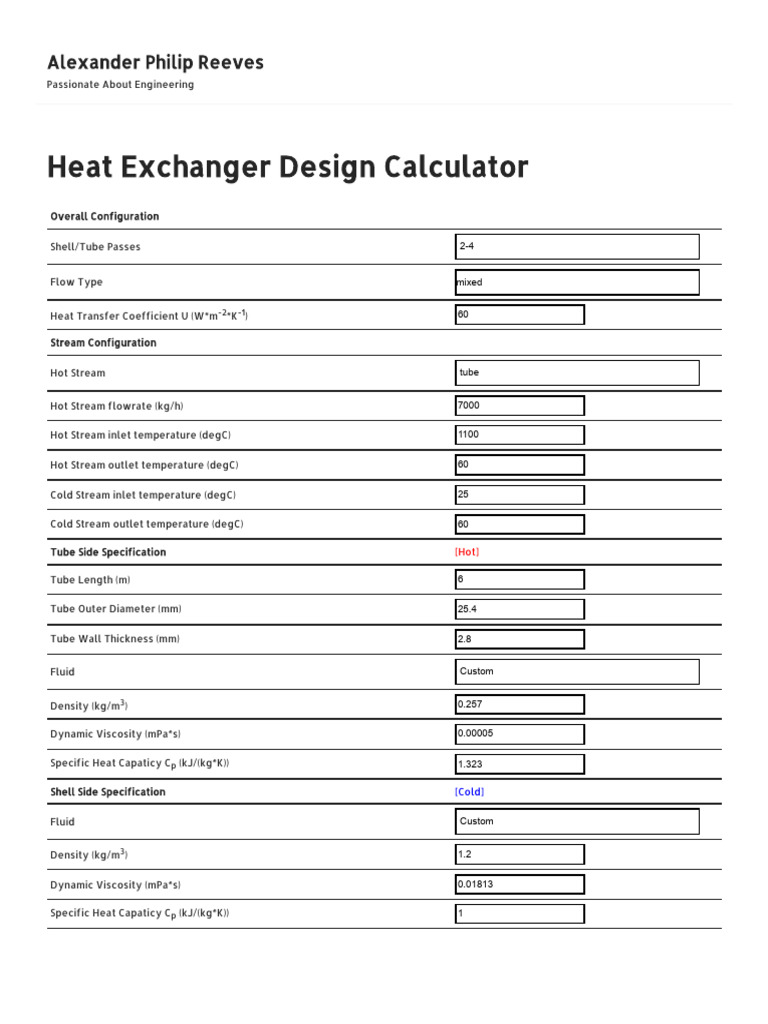 Heat Exchanger Design Calculator-Rotary Kiln Incinirator | PDF