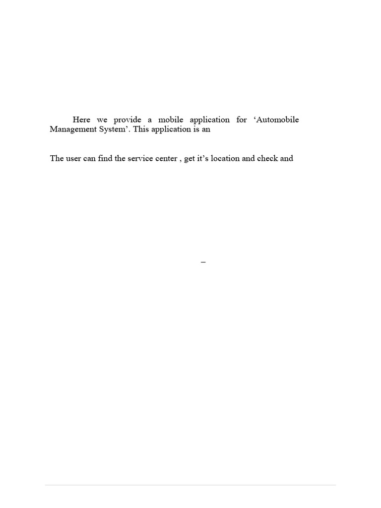 Automobile Project Management App | PDF | Android (Operating System ...