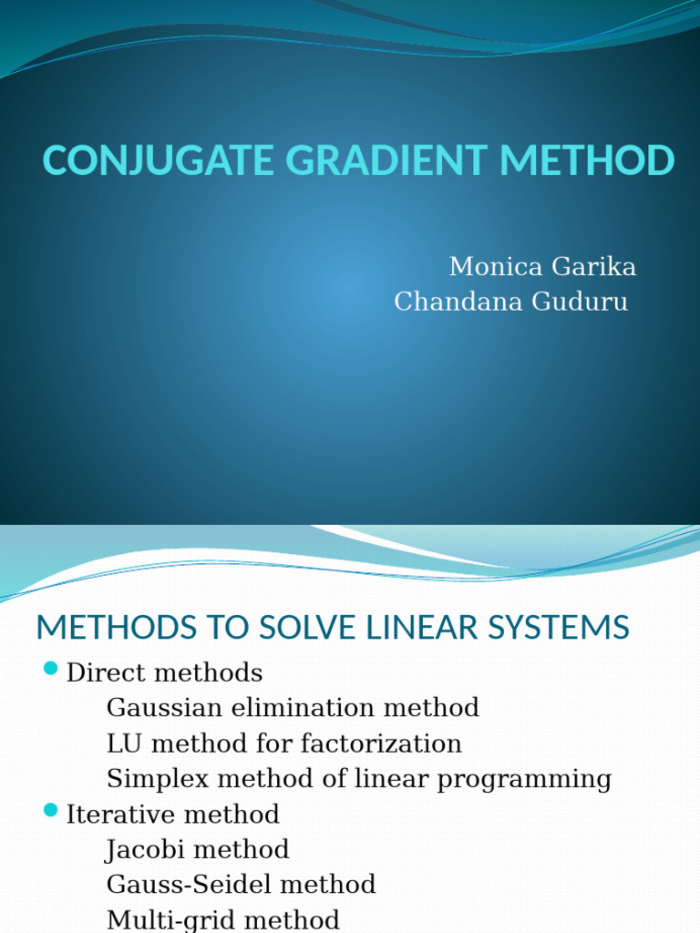 Chandana Monica CGMethod | PDF | System Of Linear Equations | Matrix ...