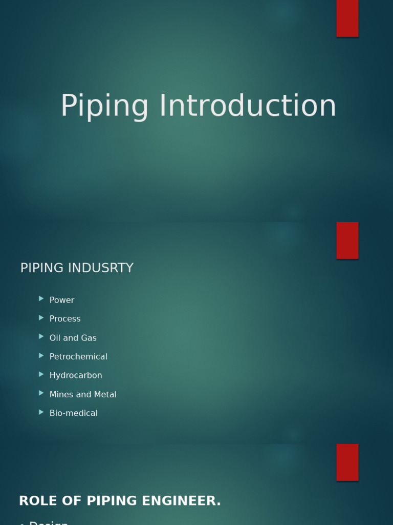 Piping Introduction | PDF | Pipe (Fluid Conveyance) | Mechanical Engineering