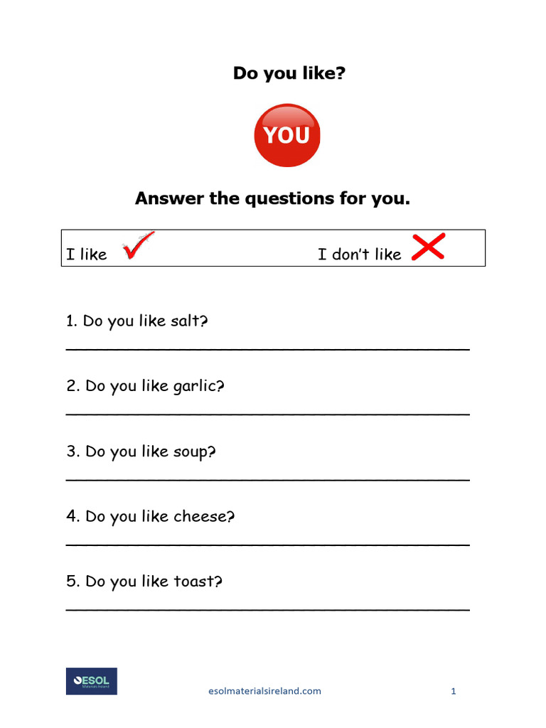 Food Preferences Worksheet | PDF