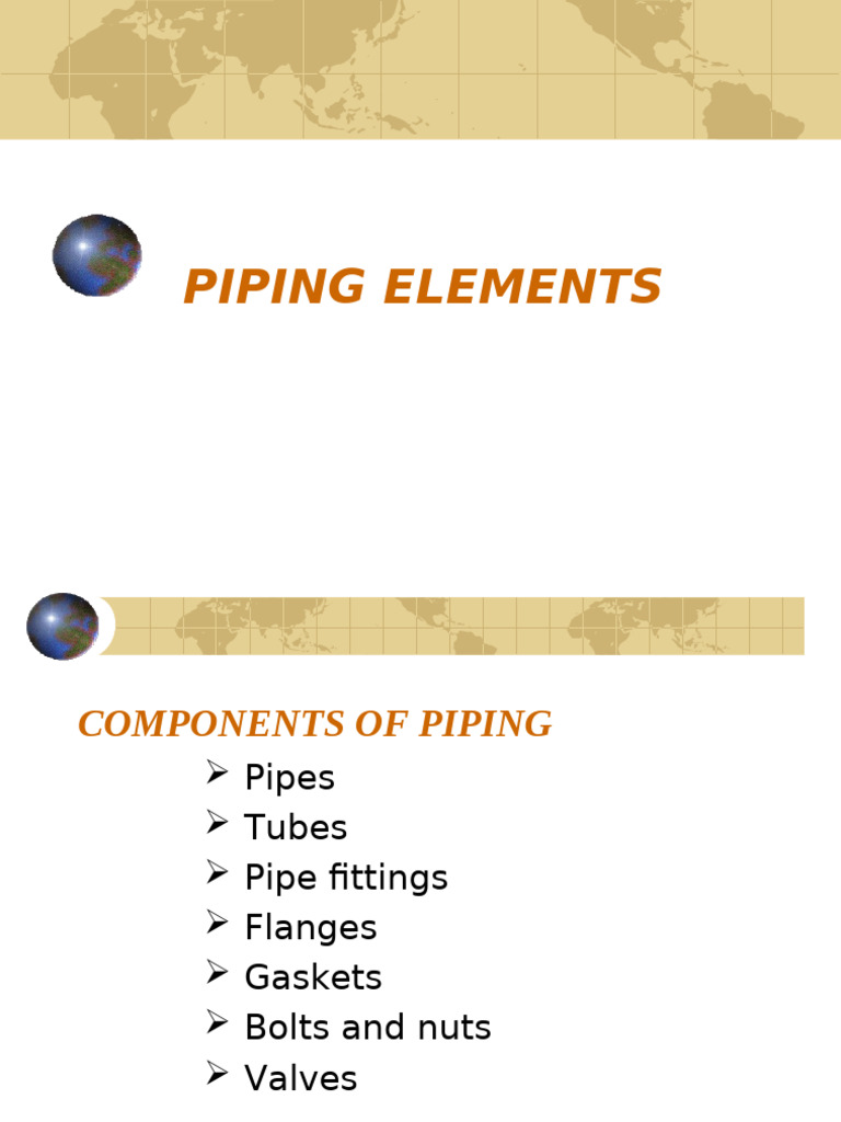PIPING ELEMENTS | PDF | Pipe (Fluid Conveyance) | Plumbing