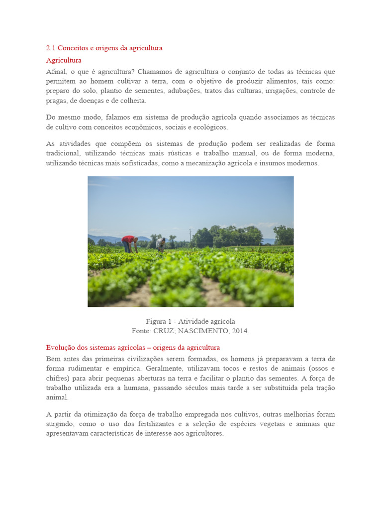 2.1 Conceitos e origens da agricultura | PDF | Agricultura | Agroecologia