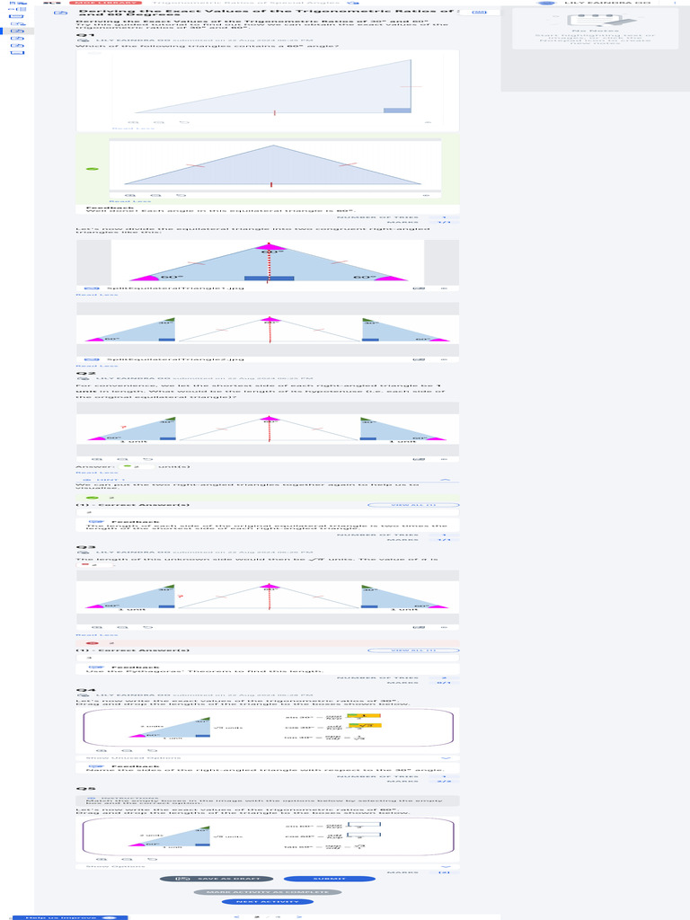 Trigonometric Ratios of Special Angles 2 | PDF | Triangle | Euclid