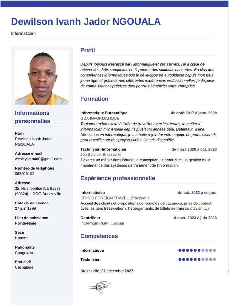 CV Informatique | PDF
