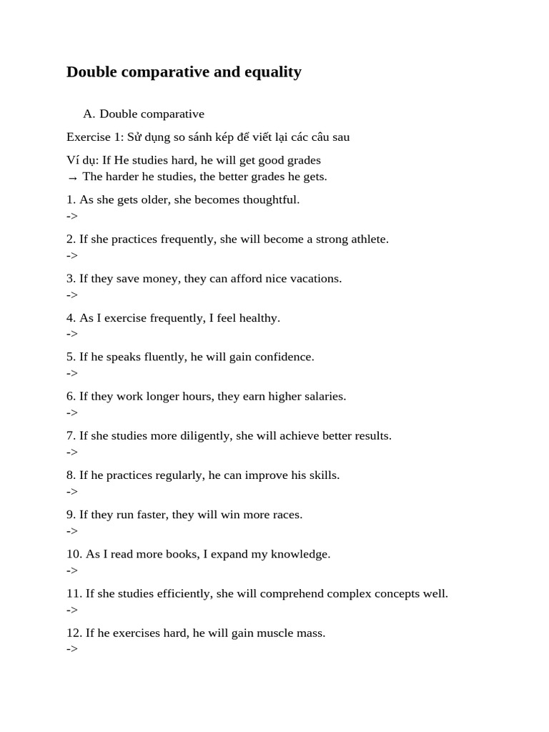Double Comparative and Equality | PDF