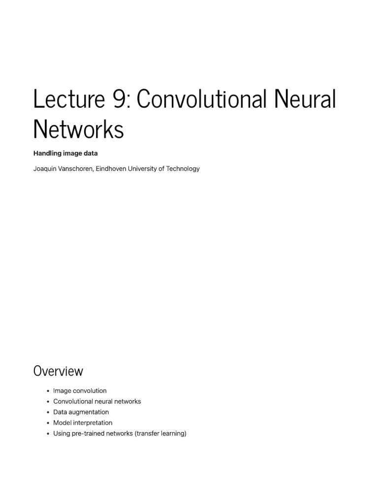 09 - Convolutional Neural Networks | PDF | Computational Neuroscience | Artificial Intelligence