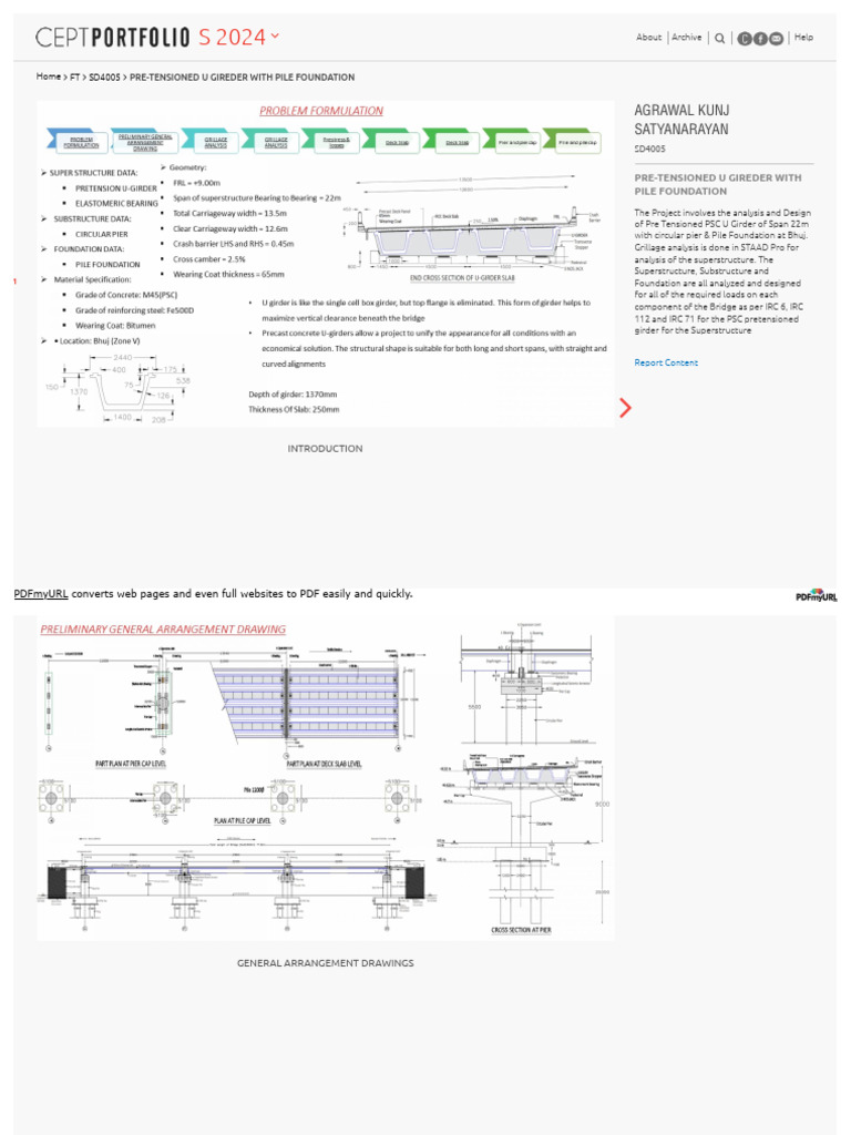 Portfolio - Cept - Ac - in - 2024 - S - FT - Design of Bridges sd4005 Spring 2022 - Pre ...