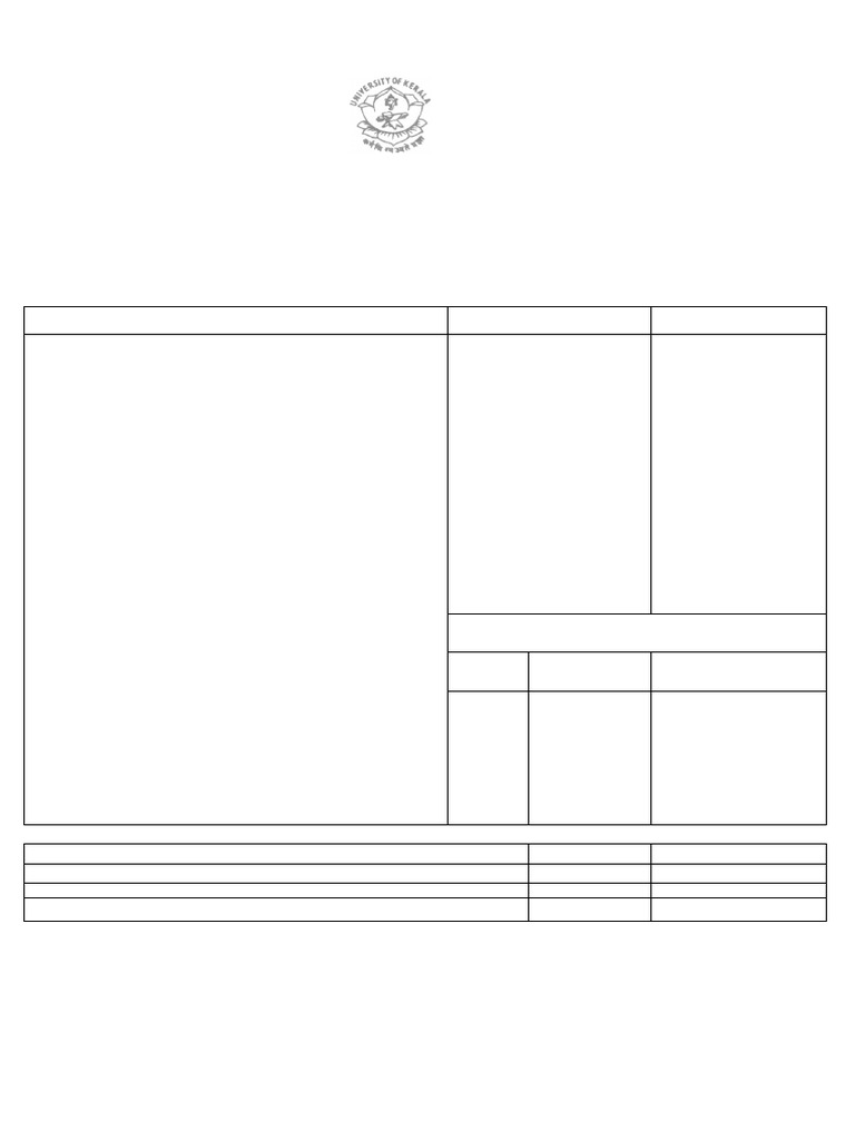 Draft Marklist: University of Kerala | PDF | Student Assessment And ...