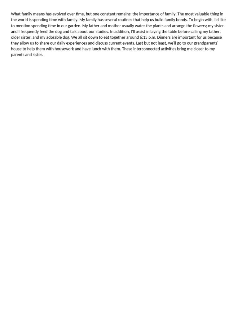 Family Routines | PDF