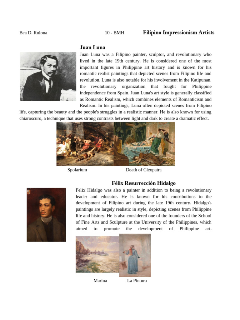 Arts 10 BMH 1ST Quarter | PDF