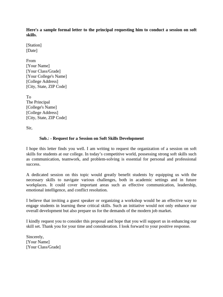 Sample Formal Letter | PDF