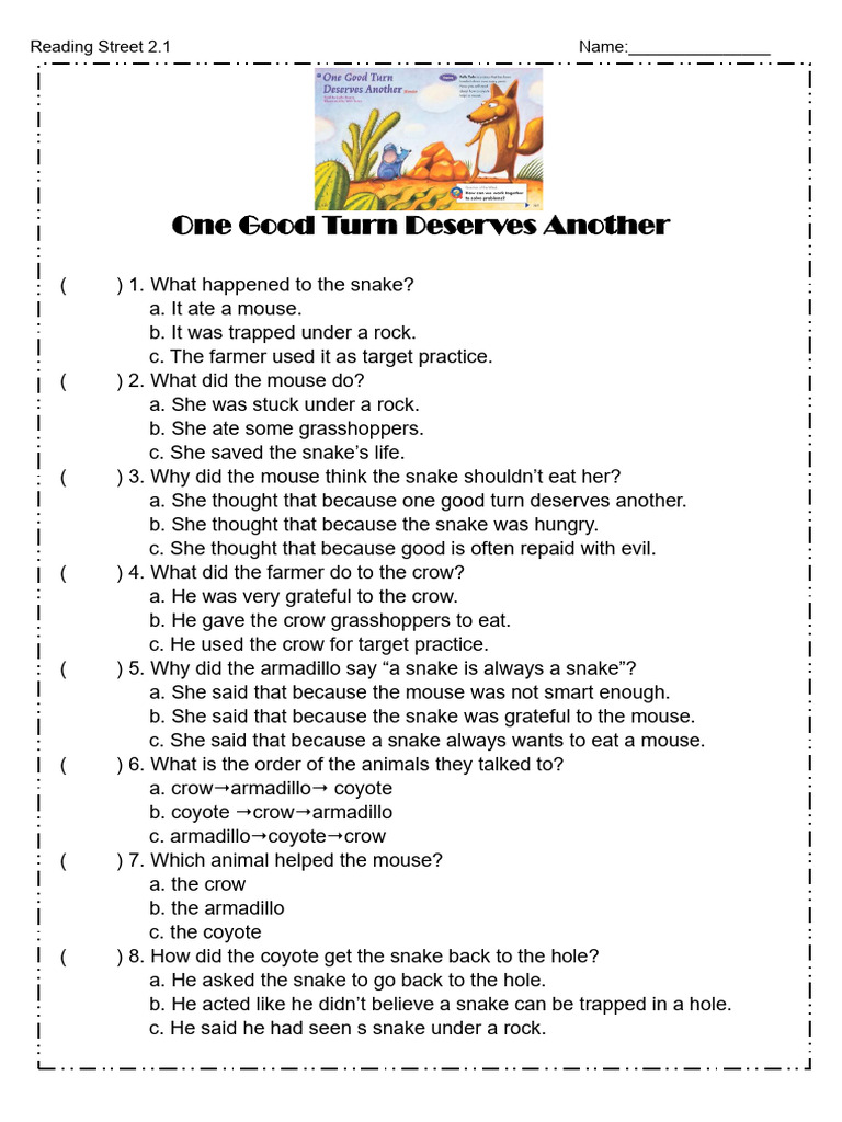 One Good Turn Deserves Another | PDF