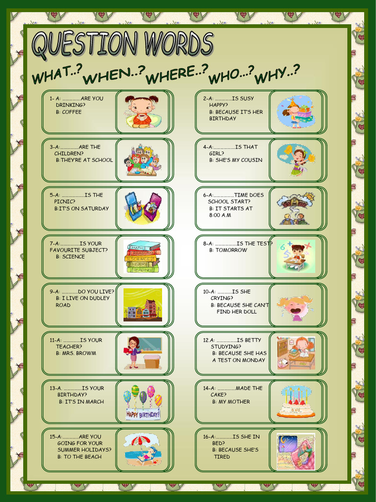 Questions Words Fun Activities Games - 3496 | PDF