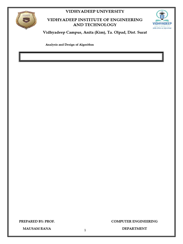 Algorithm Analysis Assignment 1 | PDF