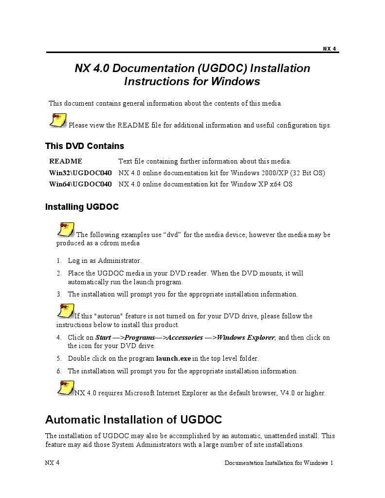 NX 4.0 Documentation Installation Guide | PDF | Installation (Computer ...