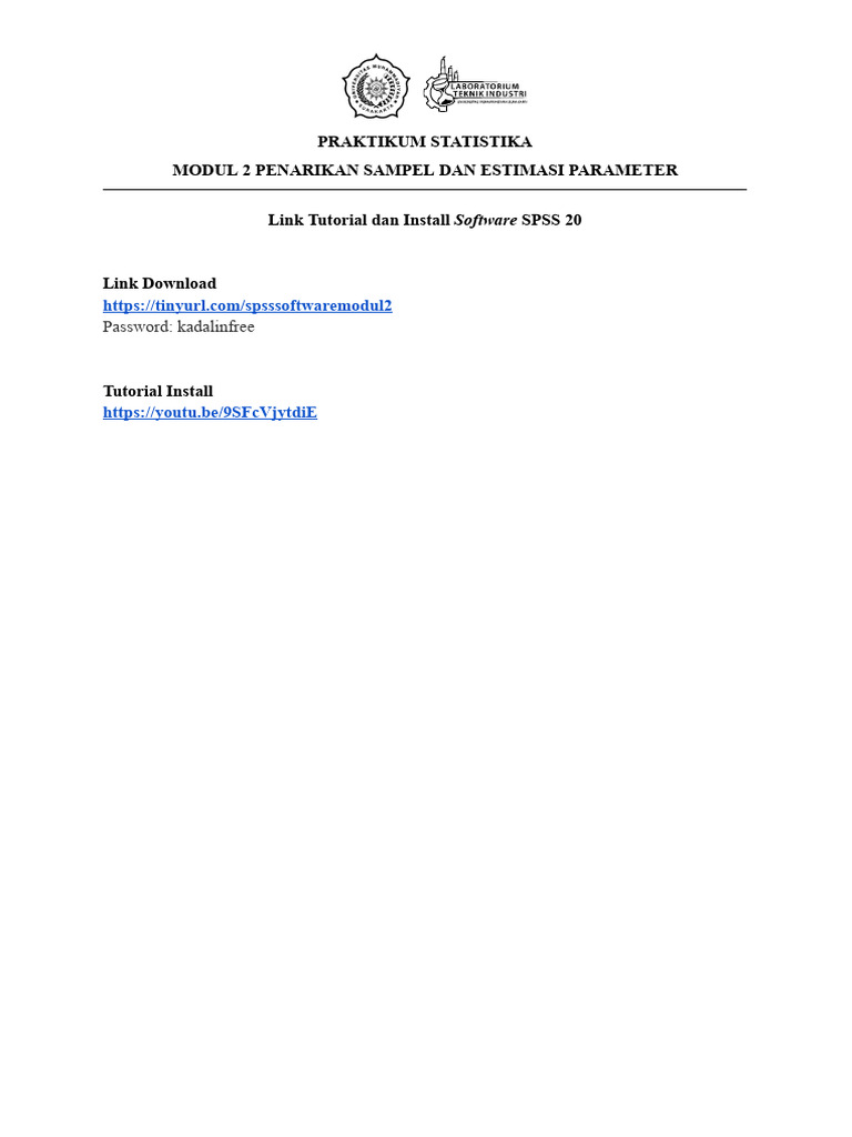 Tutorial Dan Link Install SPSS20 | PDF