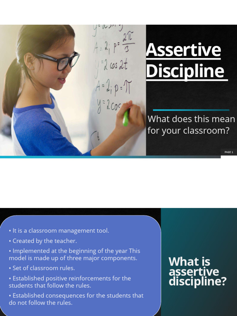 Assertive Discipline | PDF | Classroom Management | Disciplines
