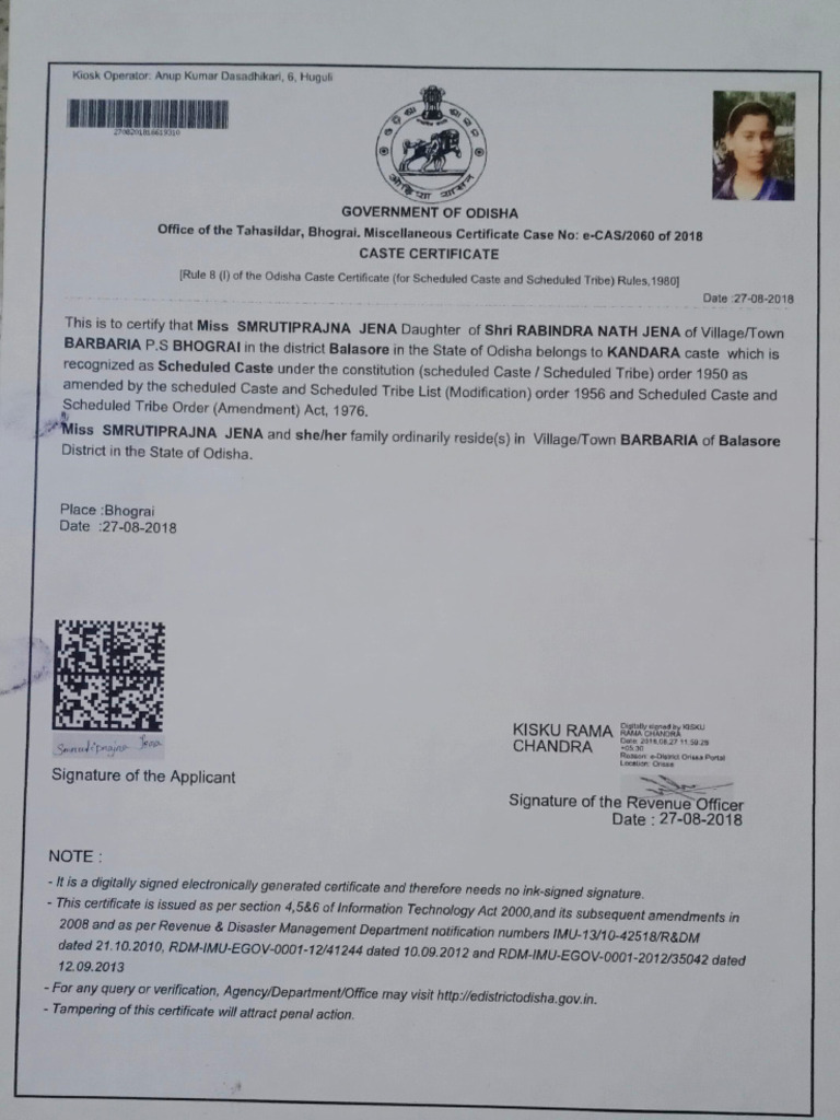 Cast Certificate | PDF