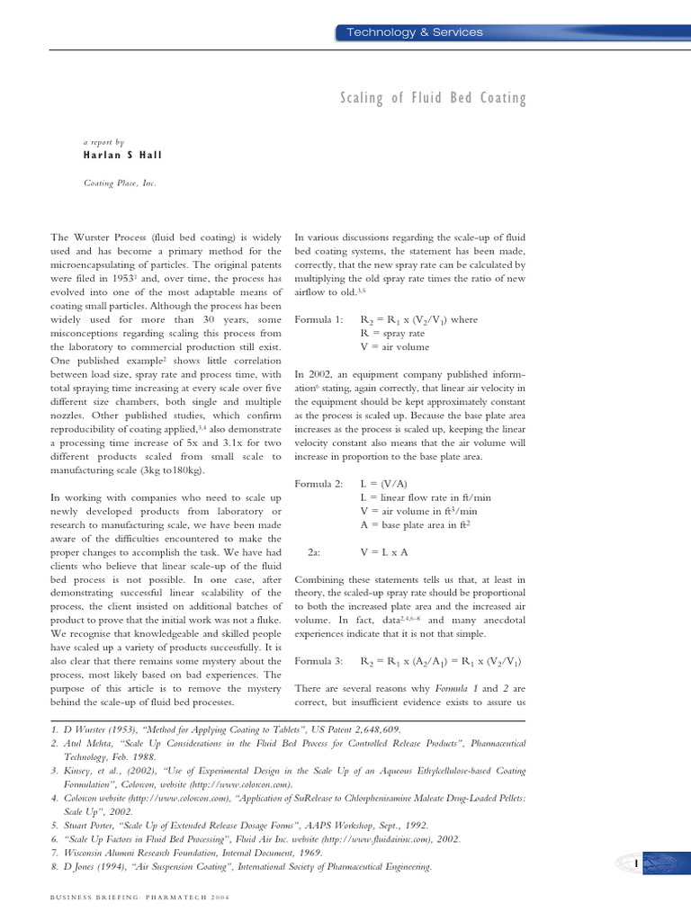 Wurster Coating Scale-Up Insights | PDF | Drop (Liquid) | Soft Matter