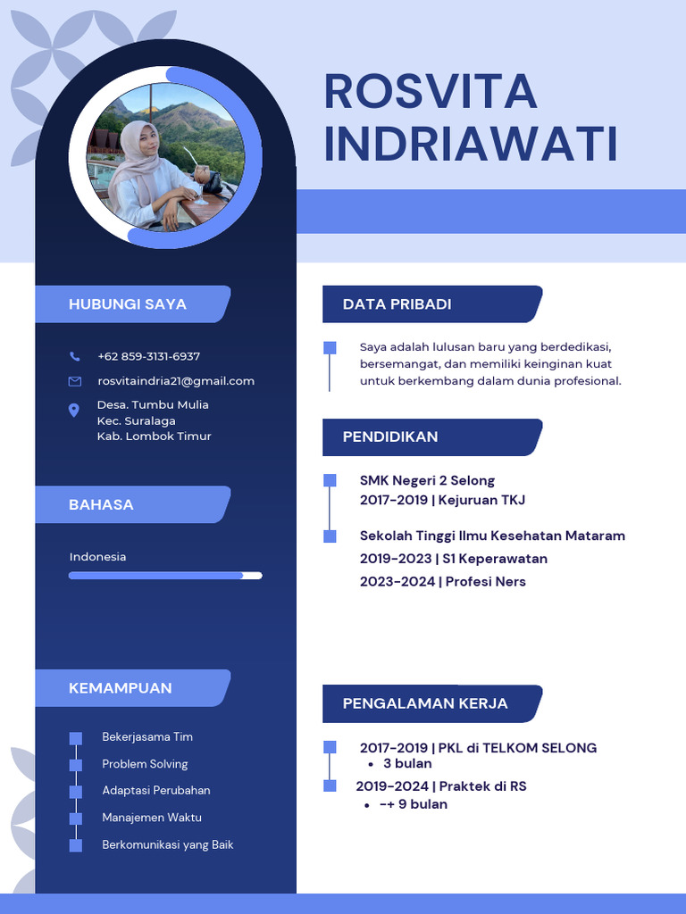 CV Perawat Fresh Graduate Rosvita Indriawati | PDF