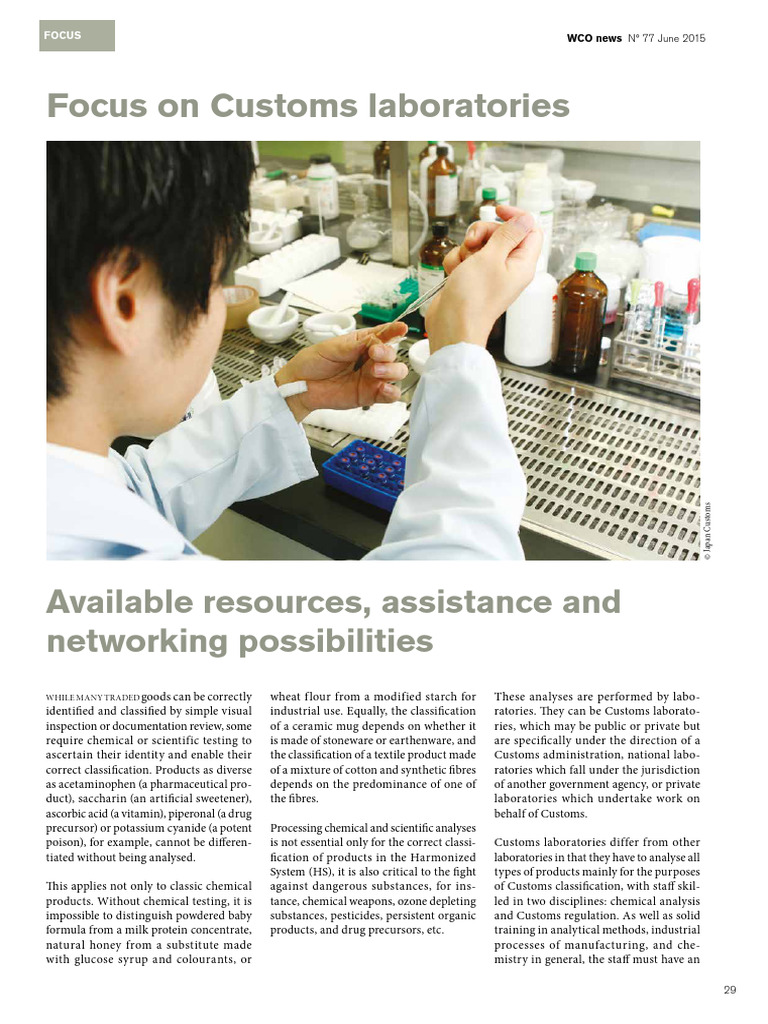Focus On Customs Laboratories Wco News 77 June 215 en | PDF ...