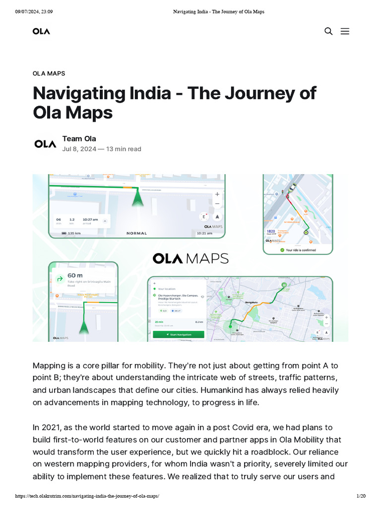 Navigating India - The Journey of Ola Maps | PDF | Routing | Artificial Intelligence