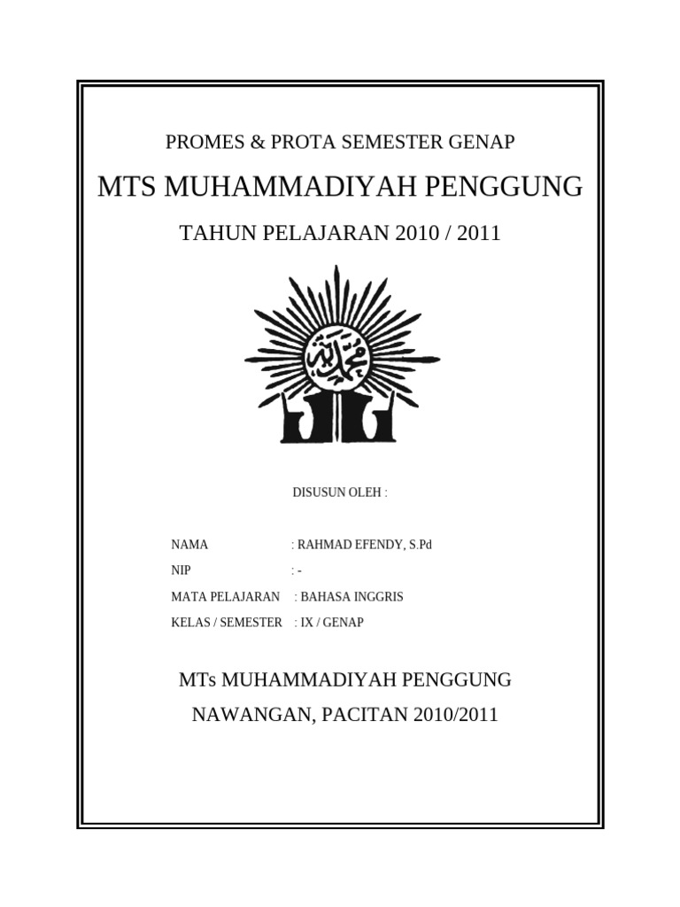 Contoh Cover Perangkat Pembelajaran | PDF