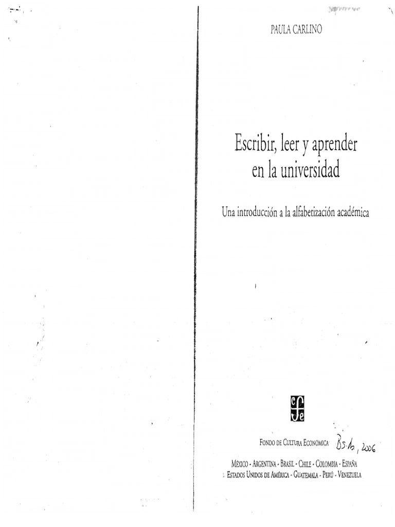 U4 - T3 - Carlino, Paula (2006) - Introducción y Cap. 2. La Lectura en El Nivel Superior en ...