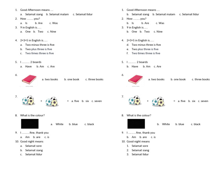 worksheet level 1 (Kelas 1-2 SD) | PDF
