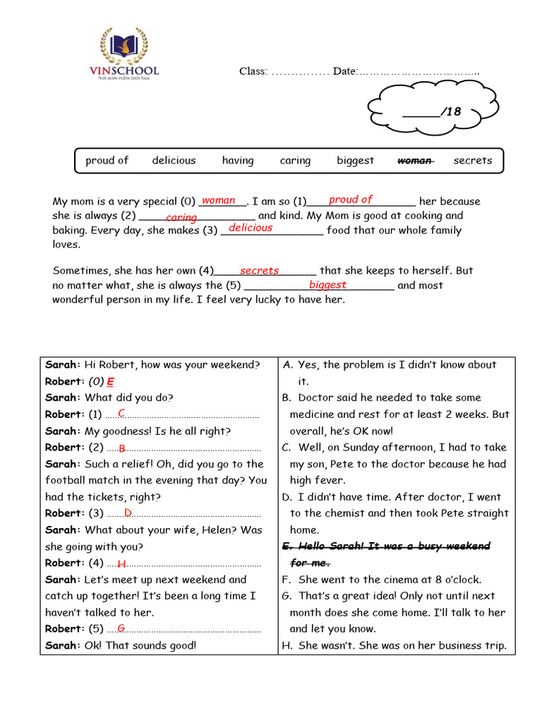 S5.W4.U1.Worksheet Keys | PDF | Teachers