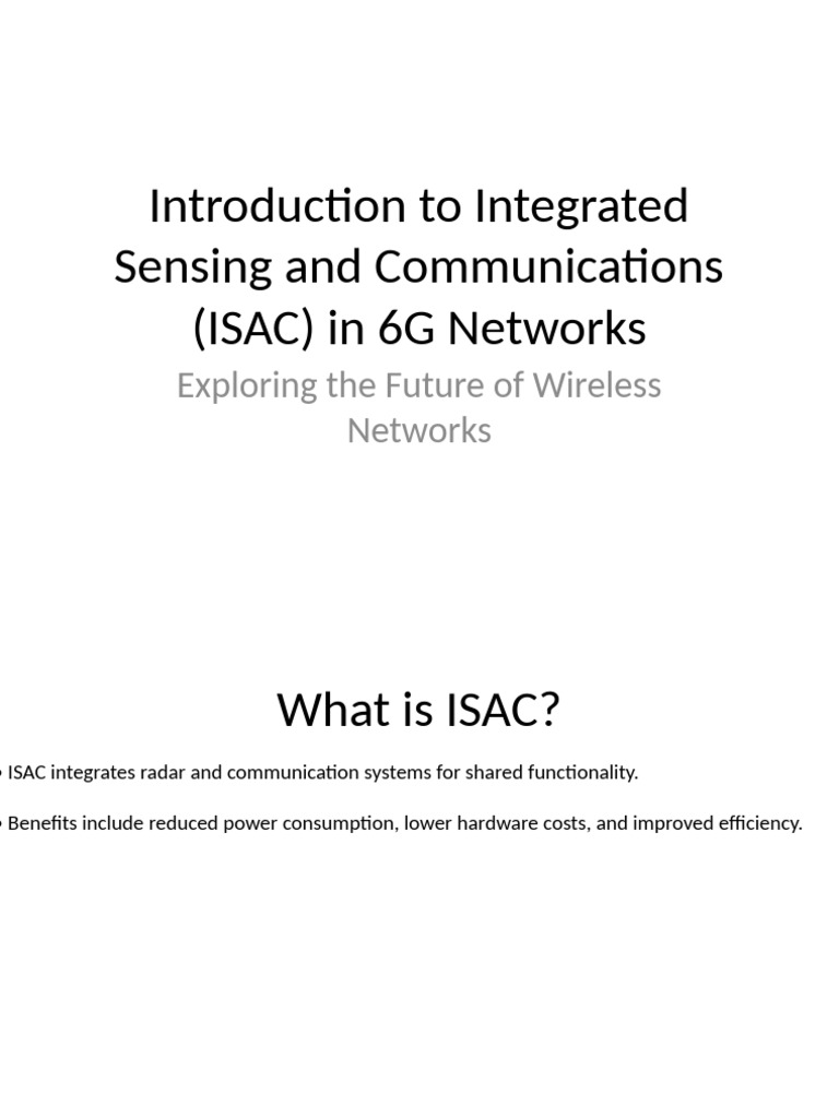 ISAC in 6G: Integrating Sensing & Communication | PDF