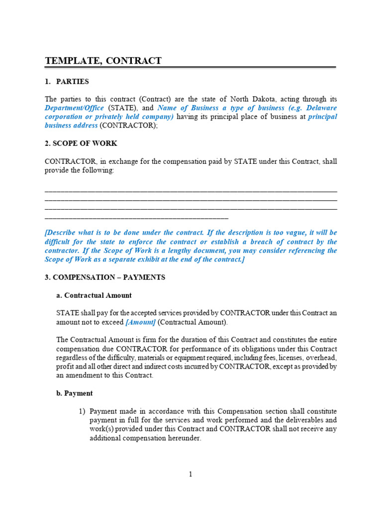 2024 Goods and Services Contract Template | PDF | Per Diem | Employment