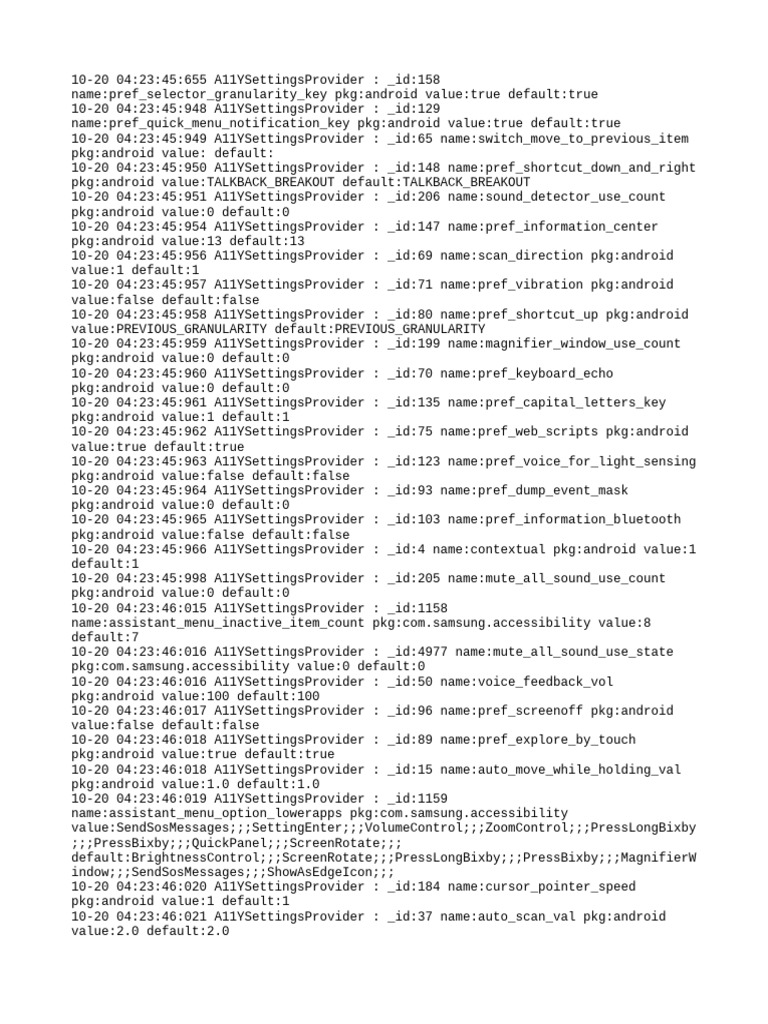 a11yProvider Log | PDF | Operating System Families | Mobile Telecommunications User Equipment