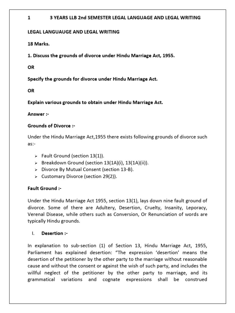 Legal Language and Legal Writing 18 Marks Answers. | PDF | Evidence ...