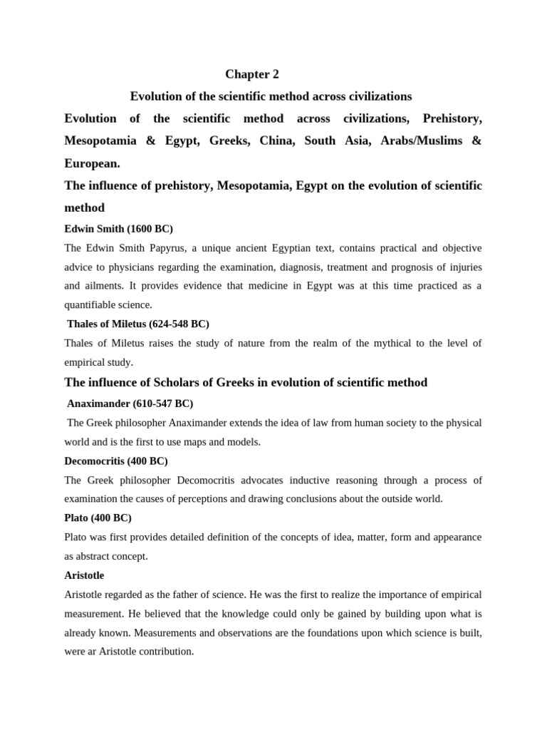 Chapter 2 Evolution of The Scientific Method Across Civilizations | PDF | Falsifiability ...