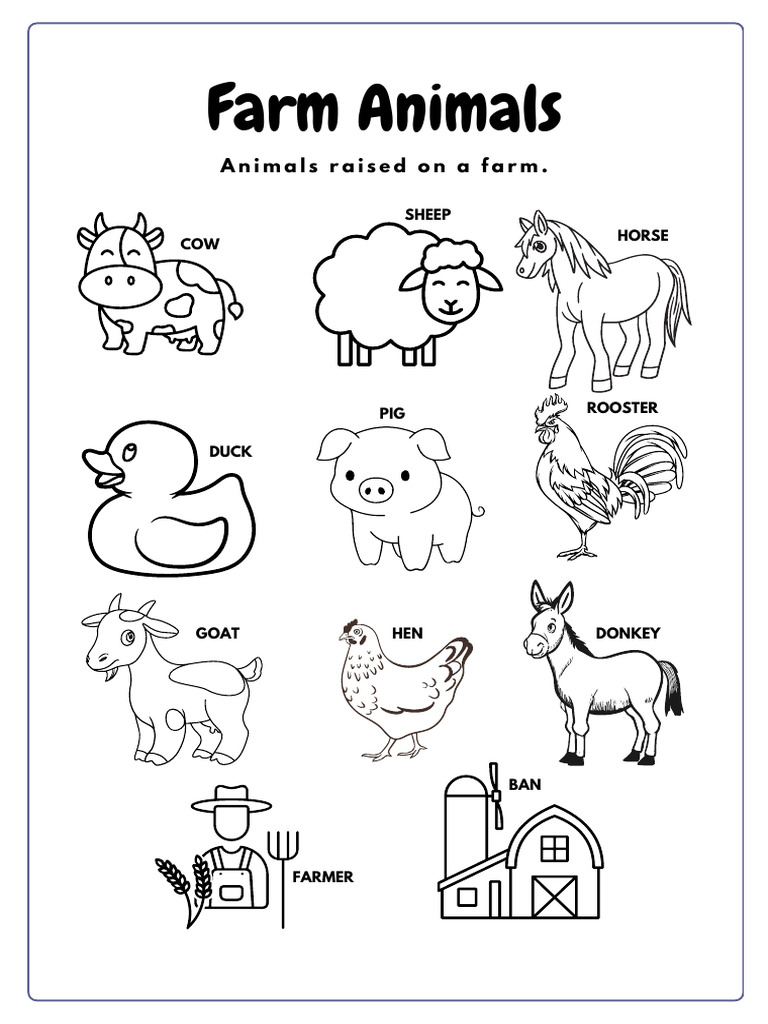 Farm Animals Worksheet | PDF