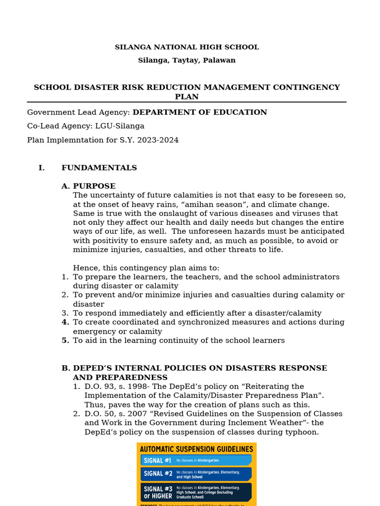Contingency Plan DRRM 2023 - 2024 | PDF | Emergency Management ...