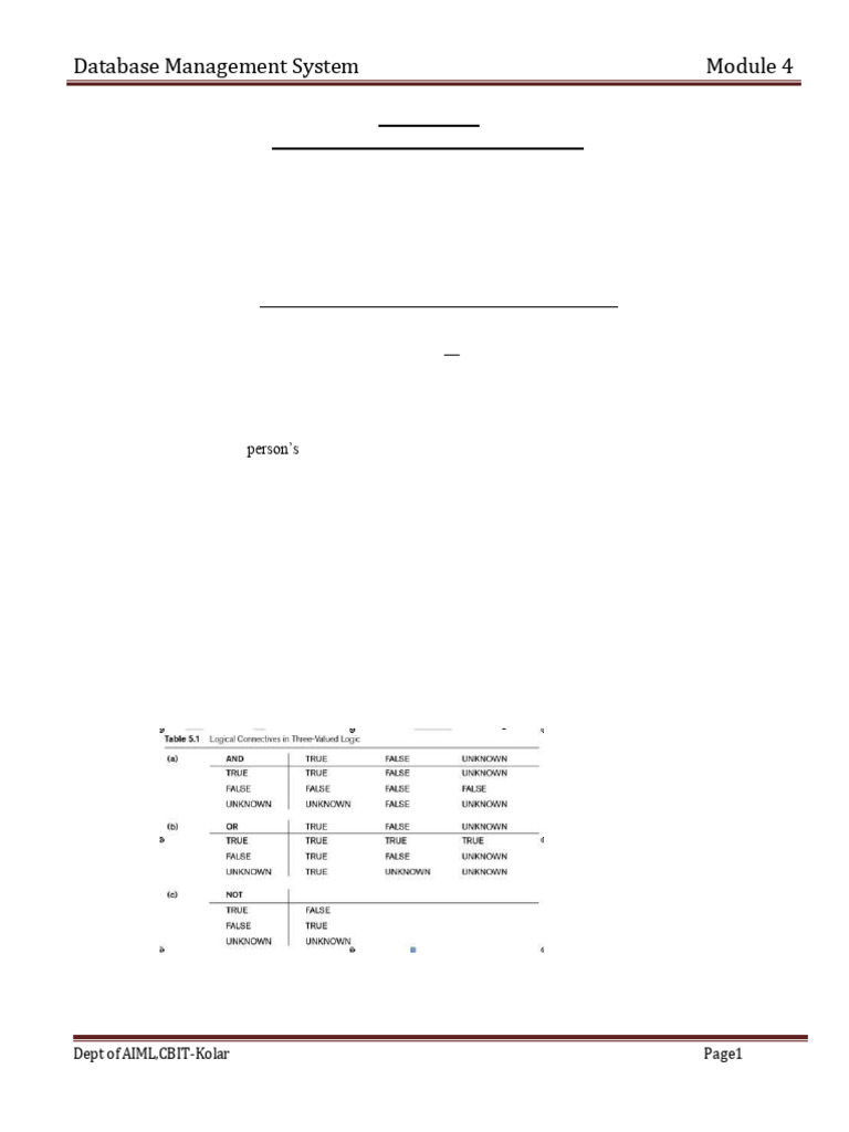 Dbms Module 4 Chap 1 - 2024 | PDF | Relational Database | Sql