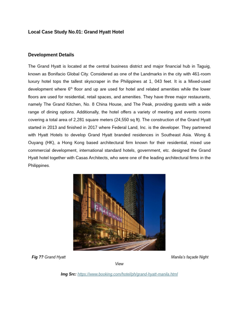 Case Study Grand Hyatt | PDF | Restaurants | Green Building