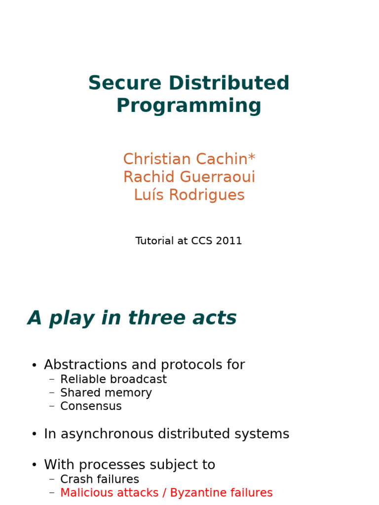 Introduction to Reliable and Secure Distributed Programming Slide | PDF | Cryptography ...