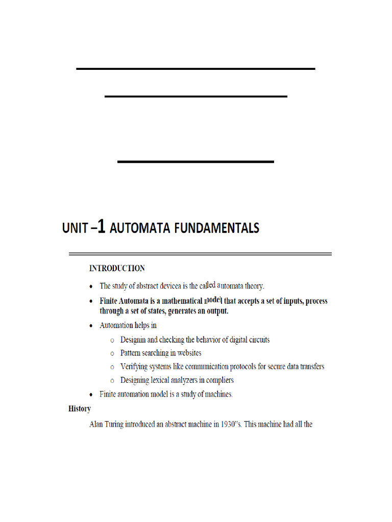 Unit - 1 TOC | PDF | Mathematical Proof | String (Computer Science)